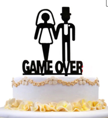 Game Over wedding cake topper gamer wedding | eBay