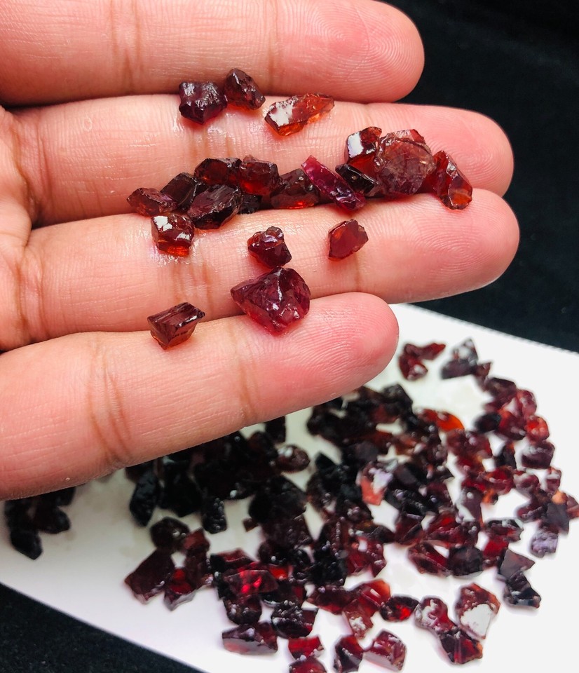 5-8MM Natural Red Garnet Gemstone Rough Lot, Eye Clean Garnet For ...