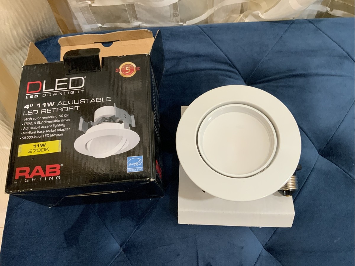 Rab Led Downlight Dimmable Boxes RAB Lighting WFRL4S99FA120WS 4"