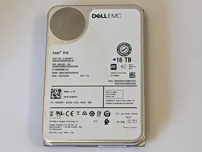 Dell 16TB Exos X16 EMC 3.5 HDD SAS Hard Drive Seagate ST16000NM010G ...