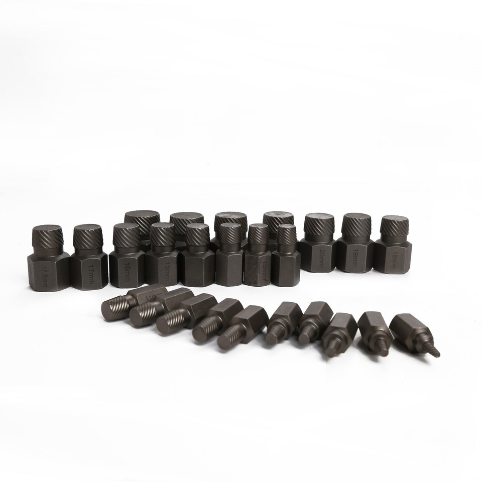 25 Pc Multi-Spline Screw Extractor Set Hex Head Bit Socket Wrench Bolt ...
