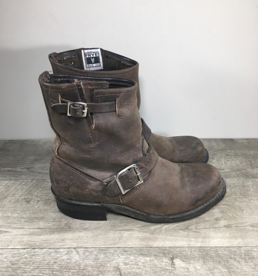 Frye 77400 Moto Engineer Harness Riding Motorcycle Leather Womens Boots Size 7.5 | eBay