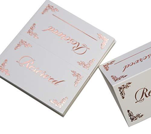 Reserved Table Signs Cards Rose Gold Foil 20pack Table Tent Vip Place ...