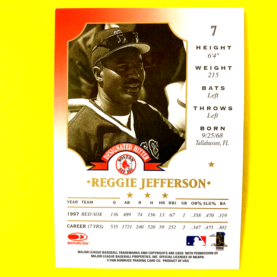Reggie Jefferson 1998 Leaf Fractal Matrix Parallel #7 Boston Red Sox | eBay