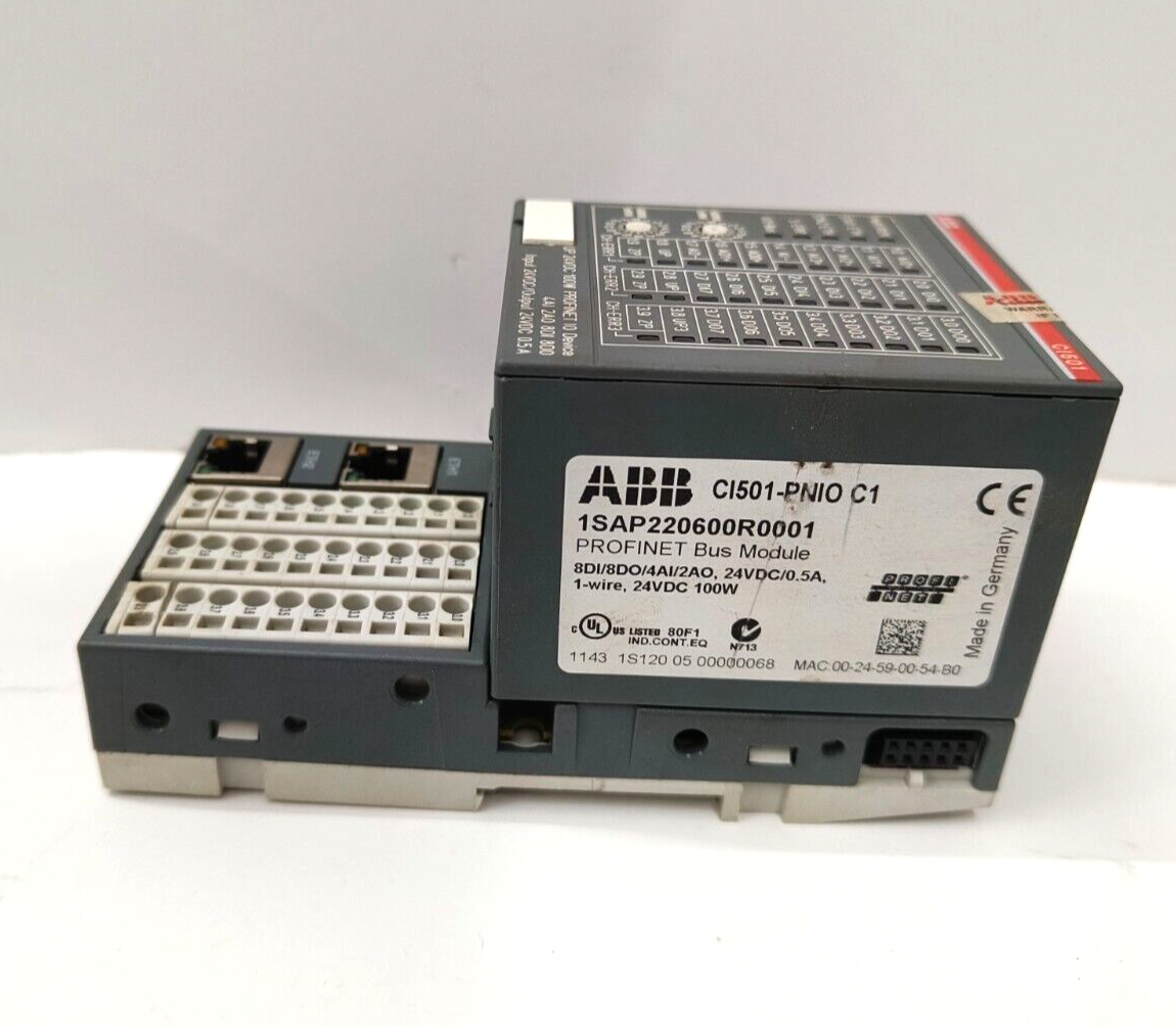 ABB CI501-PNIO C1 1SAP220600R0001 PROFINET Bus Module 8DI/8DO/4AI/2AO ...