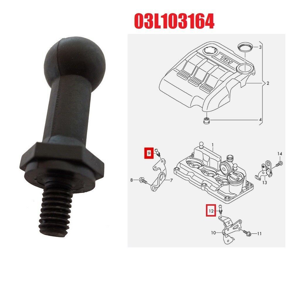 Engine Cover Mounting Peg Bolt FOR Skoda Audi VW CADDY MK3 1.6 2.0 TDI ...