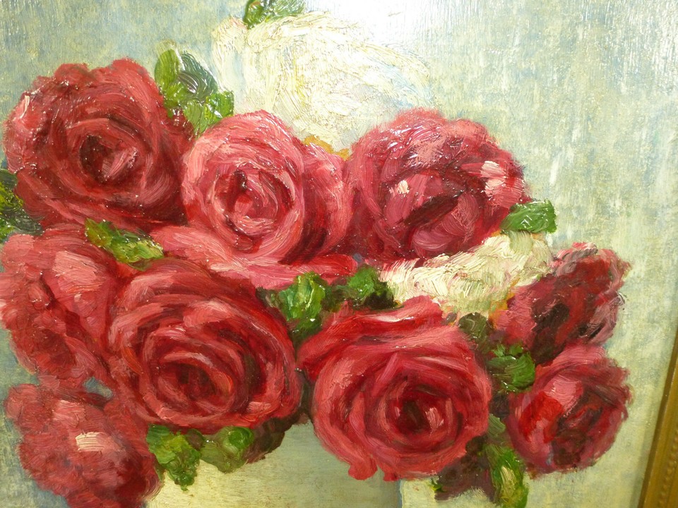 Large Flower Picture about 1910 signed Schmack Roses | eBay