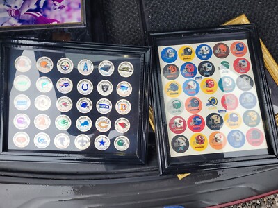 2pc lot vintage Framed NFL team logo Pogs 30 per set New | eBay