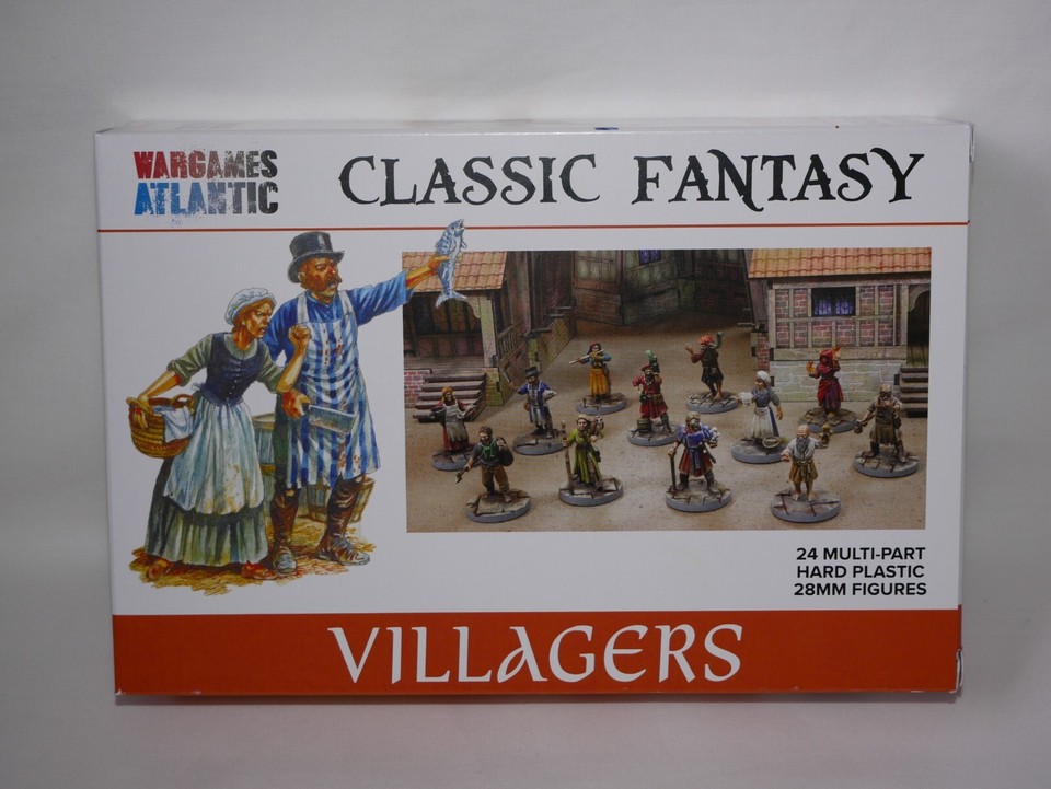 Wargames Atlantic Classic Fantasy 28mm Hard Plastic Villagers Figures ...