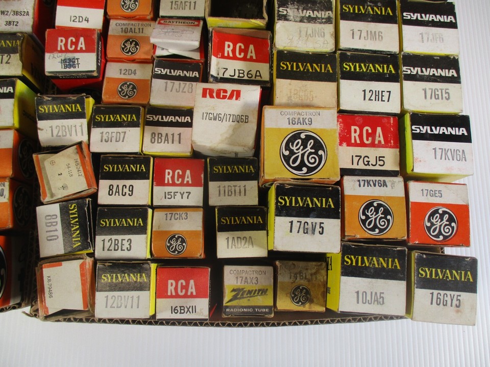 Lot of 100 Compactron Vacuum Tubes RCA GE Sylvania NOS and Used ...