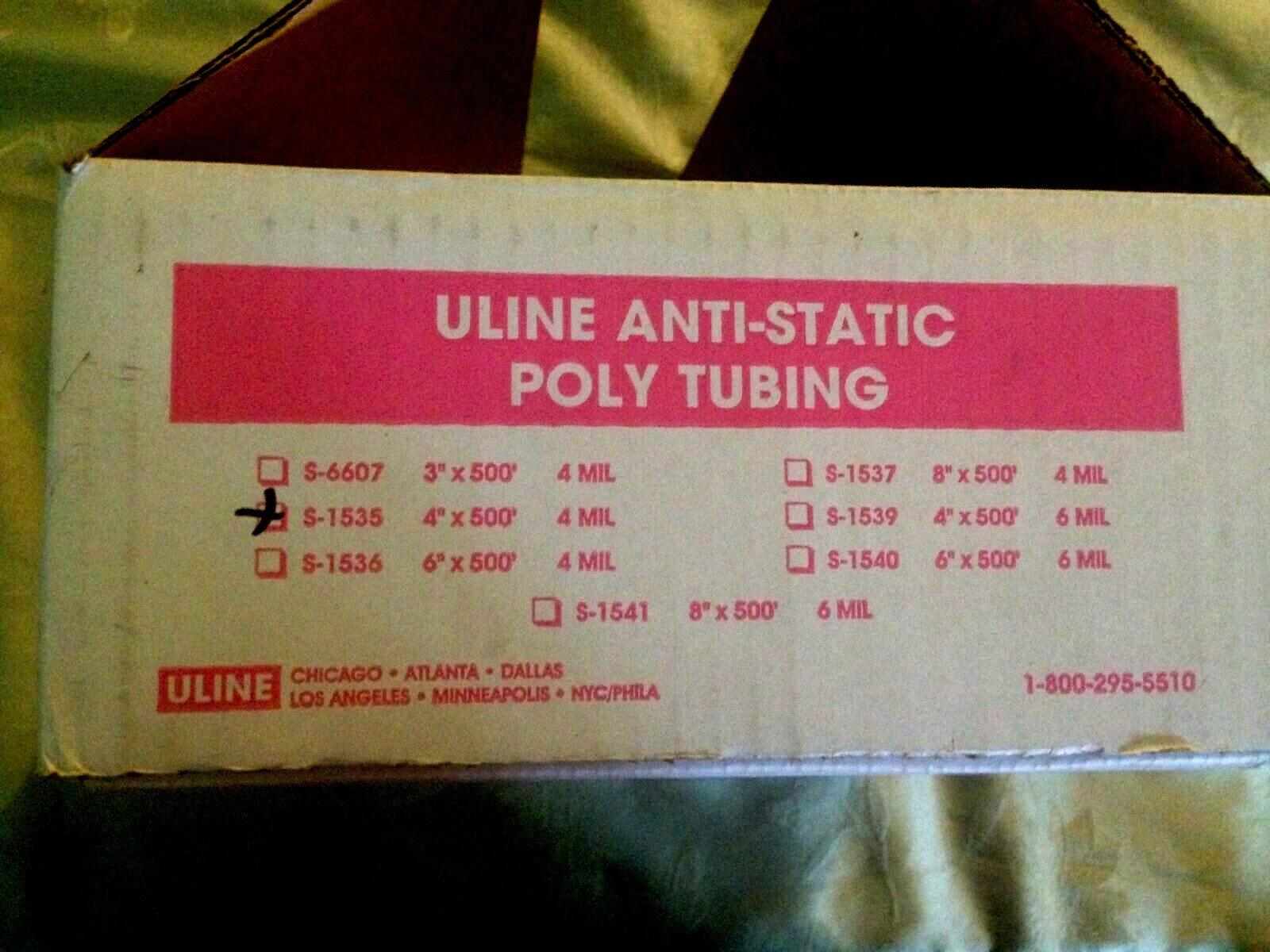ANTISTATIC POLY TUBING 4" x 500 FEET, 4 MIL - PINK COLOR U-LINE S-1535 | eBay