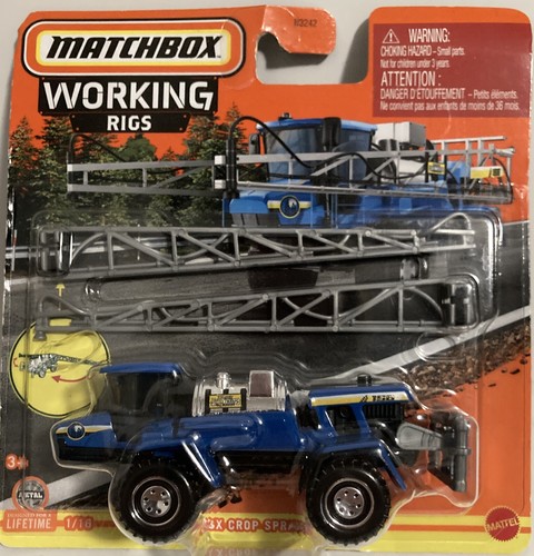 2025 Matchbox WORKING RIGS Blue CROP SPRAYER 1:80 Diecast ~FREE SAME ...