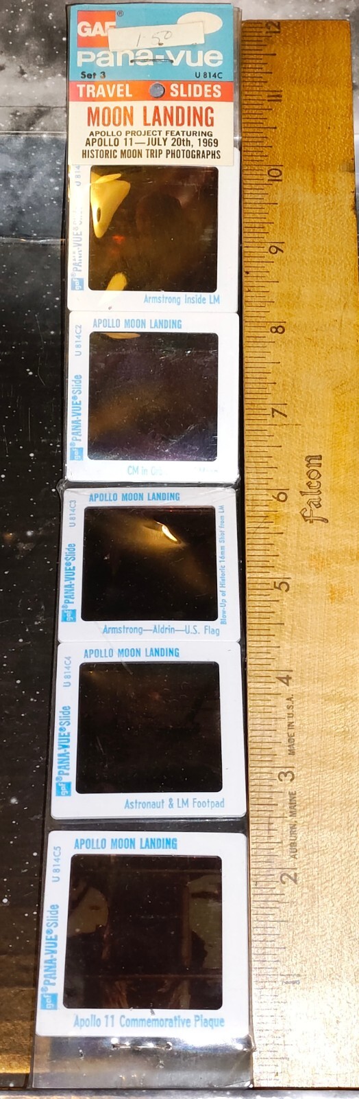 PANA-Vue GAF Apollo 11 MOON Landing SLIDES lot OF 5 Set #3 SEALED ...