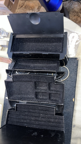 VTG 1980's "The Jewel Kit" Expandable Fold out Jewelry Box black Travel ...