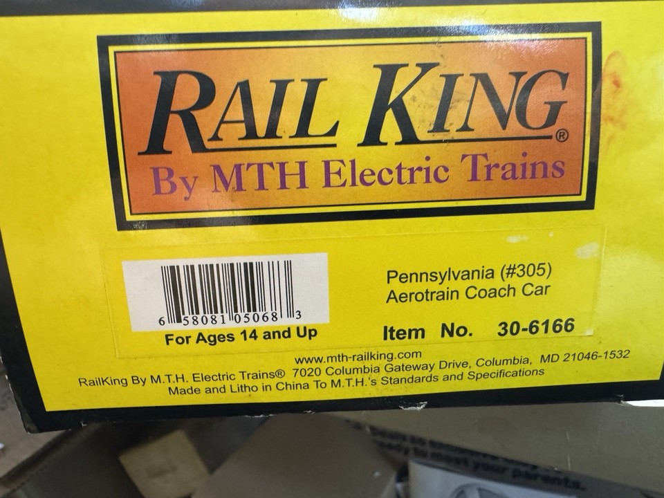 MTH Railking Aerotrain Coach Car O Gauge 30-6166 Nice | eBay