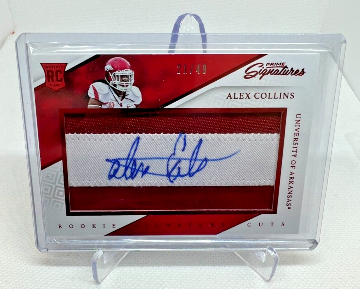 2016 Panini Prime Signatures ALEX COLLINS RC Jersey Patch AUTO RPA 21/ ...