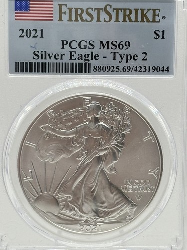 2021 $1 Silver Eagle Type 2 MS69 PCGS #1151 | eBay