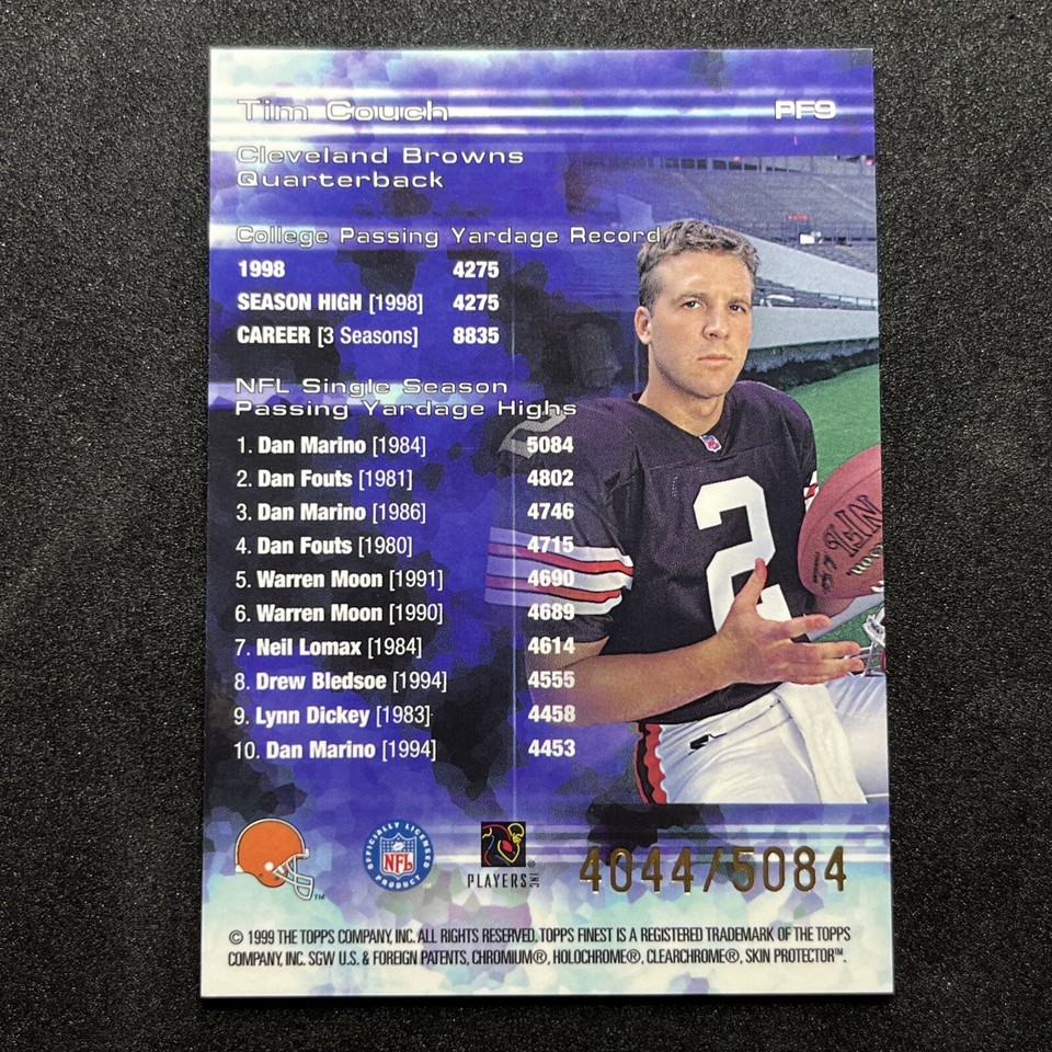 1999 Topps Finest Prominent Figures /5084 Tim Couch #PF9 Rookie RC | eBay