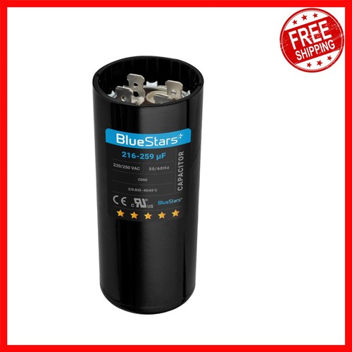 Round Motor Start Capacitor 216-259 uf MFD for 220-250 VAC Applications ...