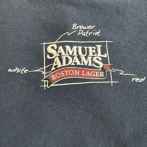 Samuel Adams Boston Lager Graphic Print T-Shirt Front and Back Men XL ...