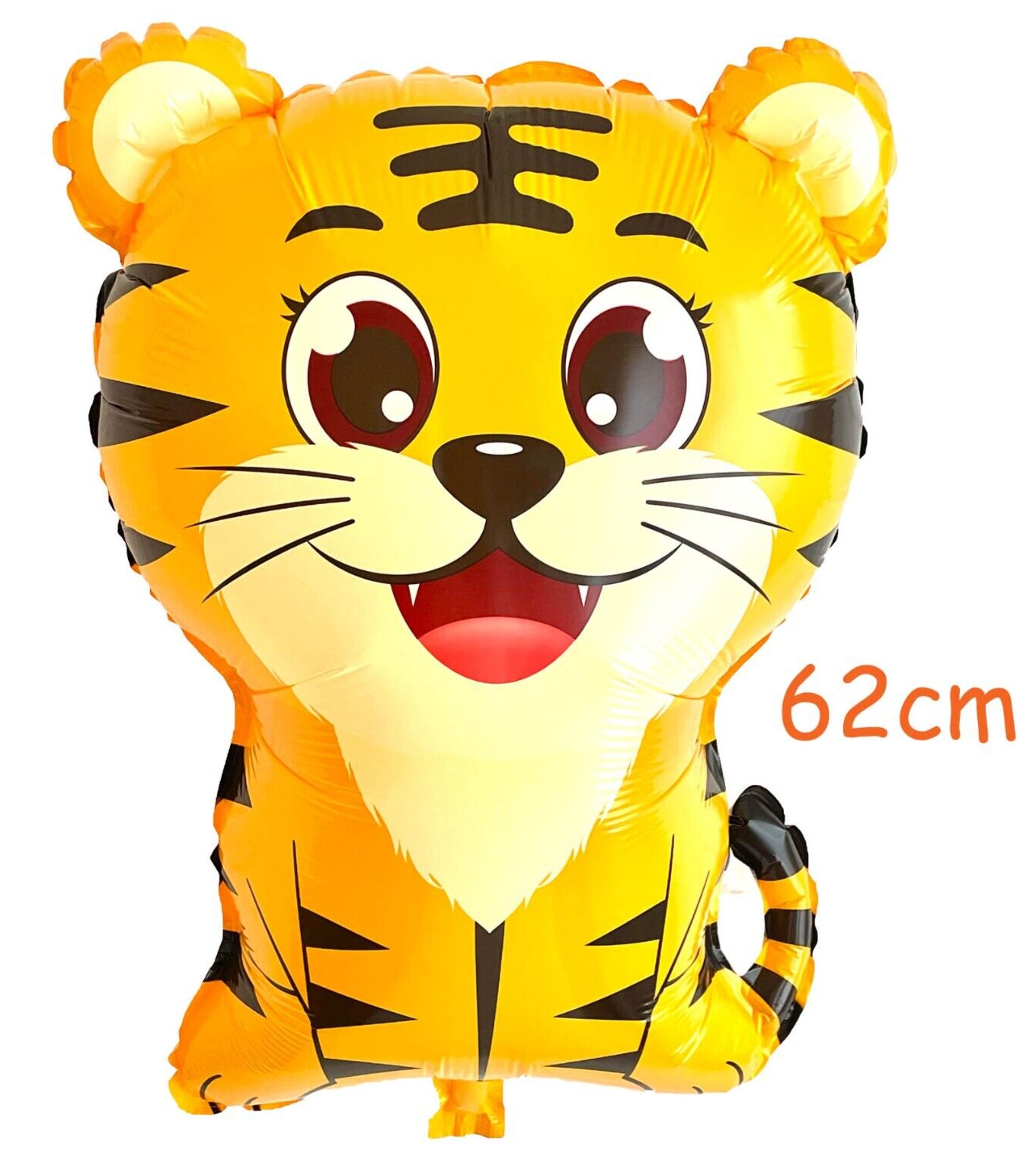 Tiger Cub Balloon Large 62cm + 12 Orange Tiger Print Balloons Jungle ...