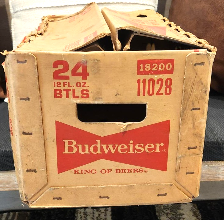 VTG! Budweiser Beer! Heavy Duty Cardboard Box! 24 12 Oz Bottles ...