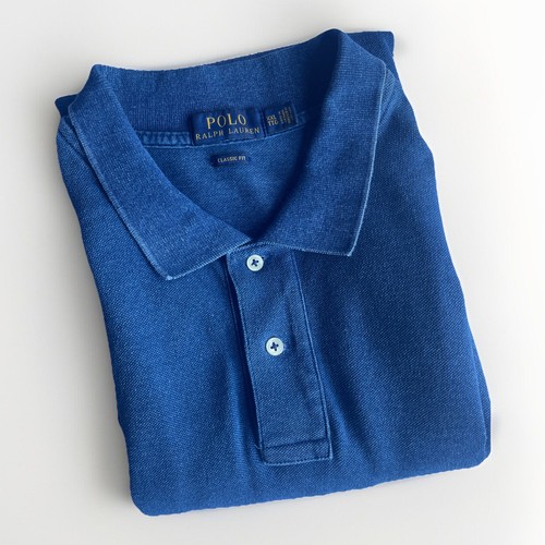 POLO RALPH LAUREN Mens Classic Fit Polo Shirt, NOTE CONDITION - Blue ...