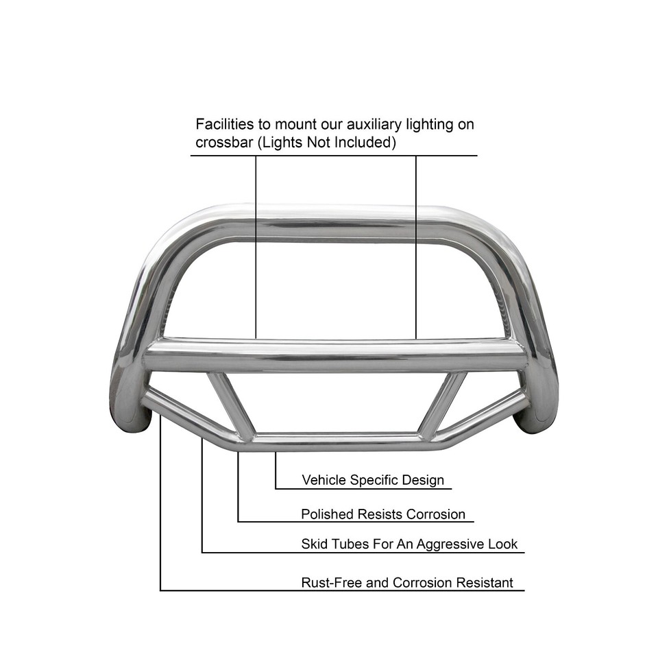 Kasei Bull Bar Brush Push Guard Stainless Fits 04-23 Ford F150|03-17 ...