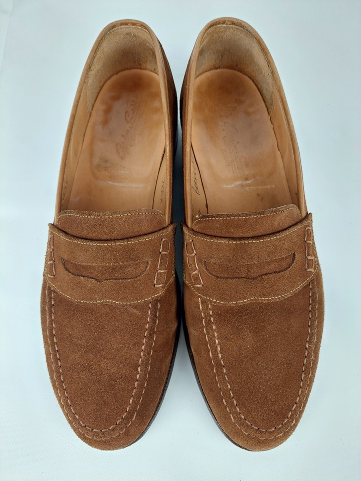 Gordon Scott Berkeley by Crockett & Jones Brown Suede Penny Loafers UK ...
