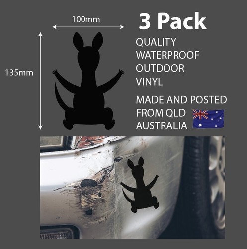 3 x kangaroo Stickers 100x130mm Dent Cover Caravan Ute 4x4 4wd Car ...