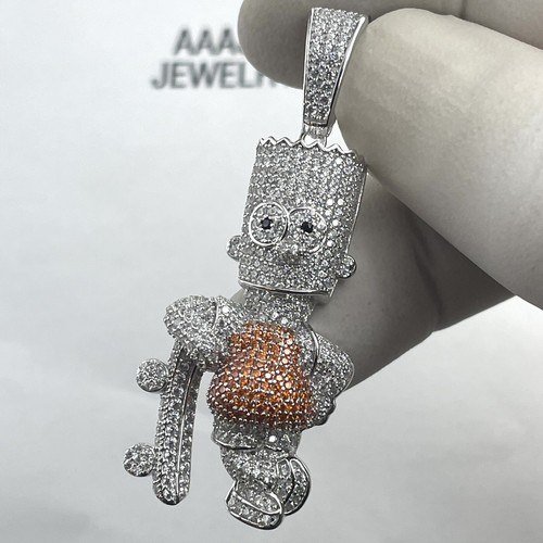 925 Solid Sterling silver Cubic Zirconia Simpson Pendant | eBay