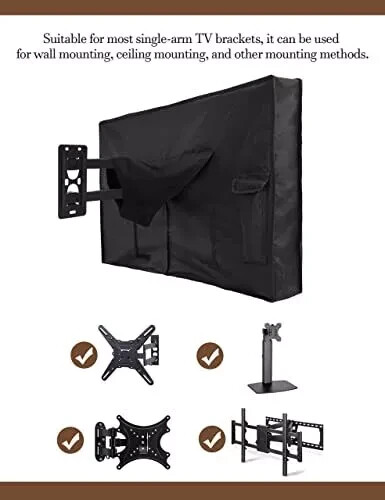 Outdoor Waterproof and Weatherproof TV Cover with Zipper 40-43 inches ...