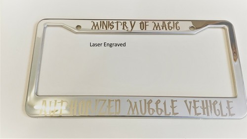 Engraved Harry Potter Ministry of Magic Chrome Stainless Steel License ...