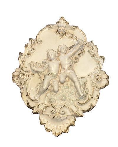 Alexander Backer High Relief Chalkware Cherub Wall Plaque MCM Baroque | eBay