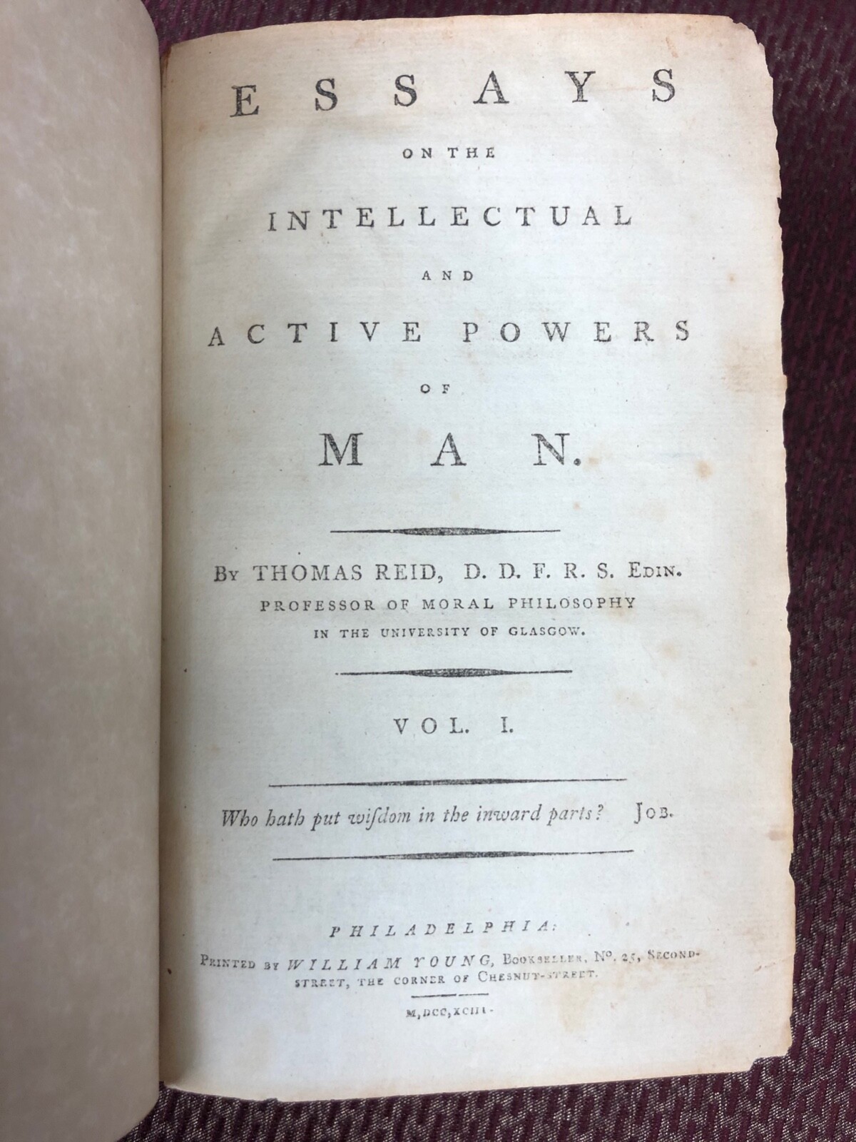 Essays on the Intellectual and Active Powers of Man - 2 Volumes | eBay