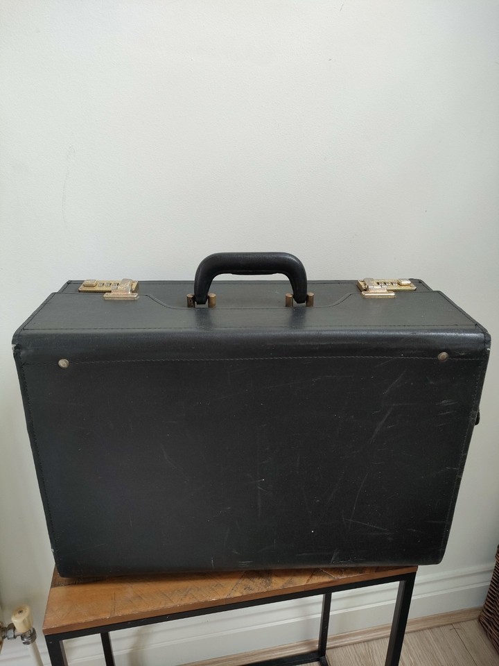 vintage Black Pilot Flight Case Briefcase Hard Shell Combination Lock ...