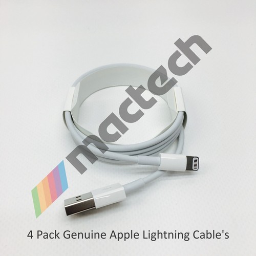 Apple Genuine Lightning Cable For iPhone & iPad Brand New x4 Pack ...