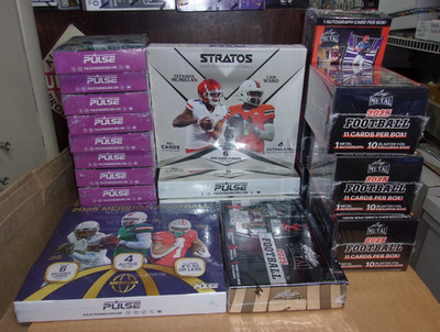 LOT OF (20) 2025 LEAF METAL + PULSE + STRATOS + PULSE MERIDIAN FOOTBALL BOXES | eBay