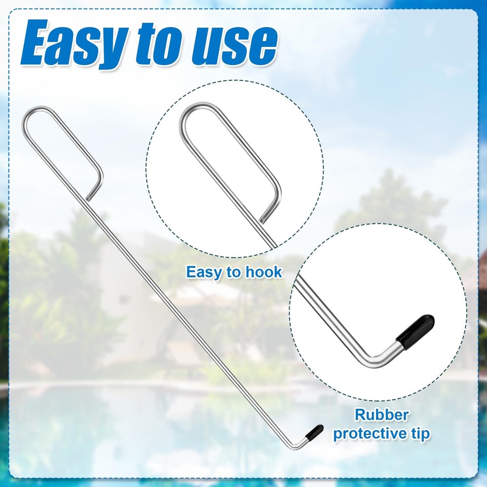 NQEUEPN Swimming Pool Skimmer Basket Hook, 14.57in Long 14.57in, silver ...