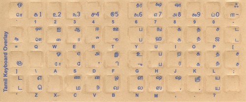 Tamil Keyboard Stickers w Reverse Print Blue Letters | eBay