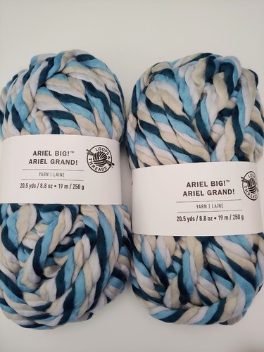 Loops & Threads Ariel Big! Yarn Lot Blue Navy White Jumbo Twist Roving ...