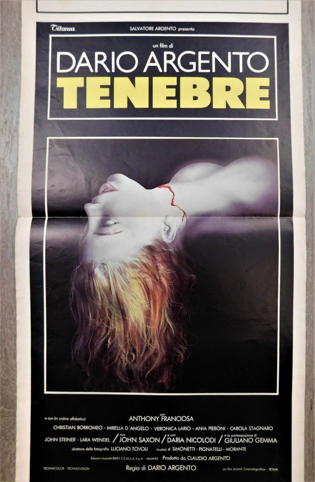 Tenebrae Italy Movie Poster Original 70x33cm *27" 13" 1982 Dario ...