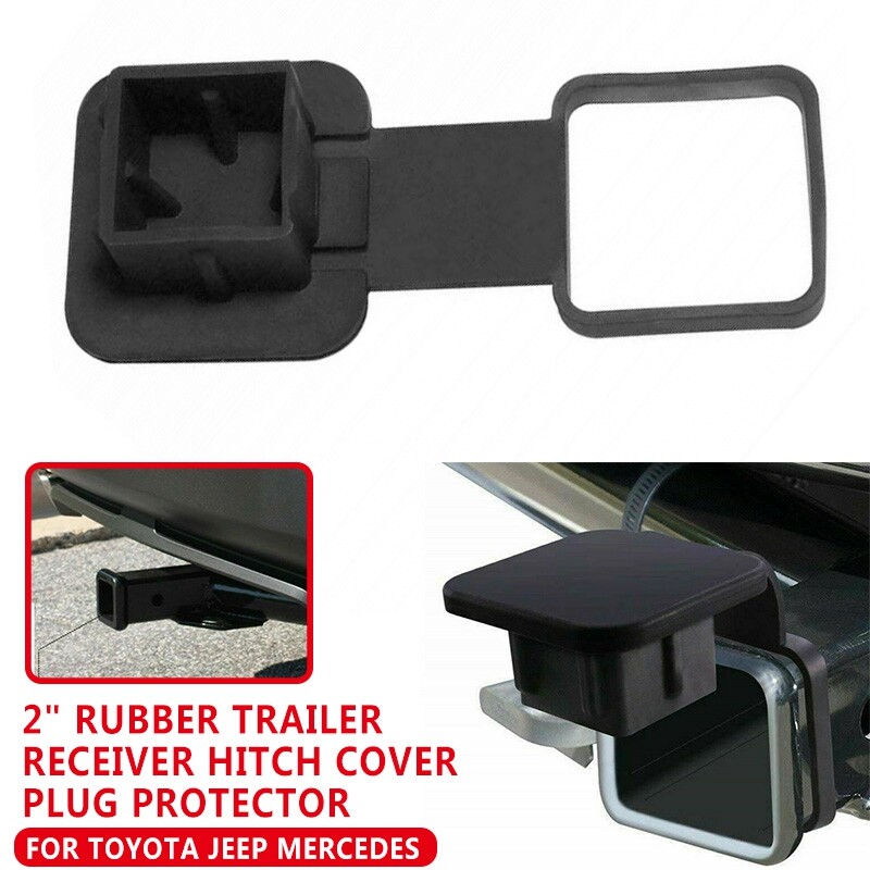 2-inch Rubber Trailer Hitch Tube Cover Receiver Plug Fits Jeep Mercedes ...