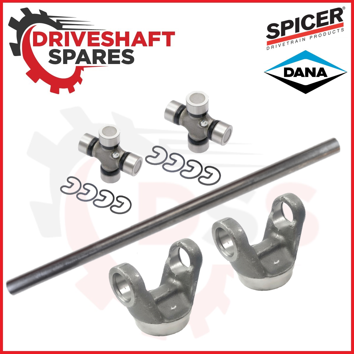 20-30-12-7400, SPICER Tube 2x Weld Yokes 2-28-277 & 2x 5-153X U-Joints ...