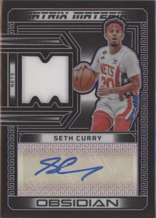 2022-23 Panini Obsidian - Matrix Material Autos Seth Curry #MM-SCN /99 ...