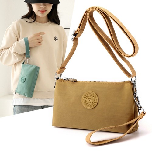 Multi-layer Shoulder Bag Nylon Fabric Messenger Bag Crossbody Bag ...