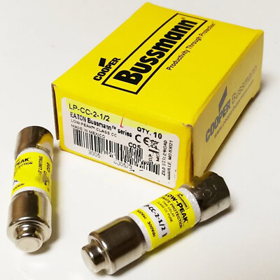 10pc new Bussmann LP-CC-2-1/2 LP-CC 2-1/2A 2.5A LOW-PEAK TIME DELAY ...