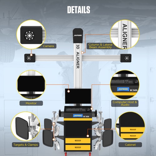 AUTOOL 3D Wheel Alignment Machine Tire Aligner System Alignment Fully ...