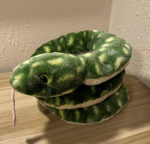 Snake Tree Boa Green & Yellow Spots Plush Snake 44" Uncoiled Made by ...