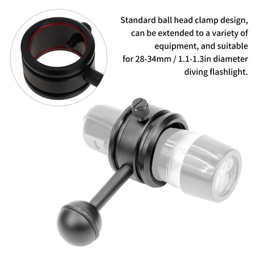 28‑34mm Flashlight Diving Ball Arm Anodized Hard Coating Diving Torch ...